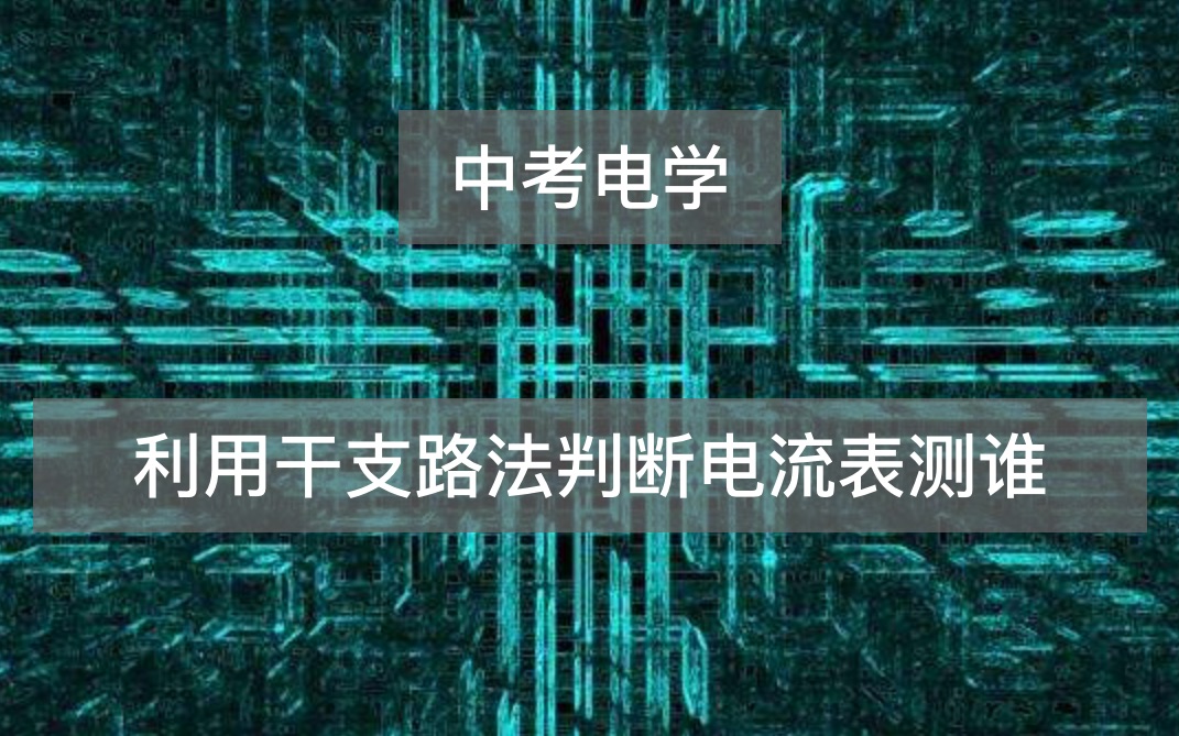 干支路法判断电流表所测的用电器