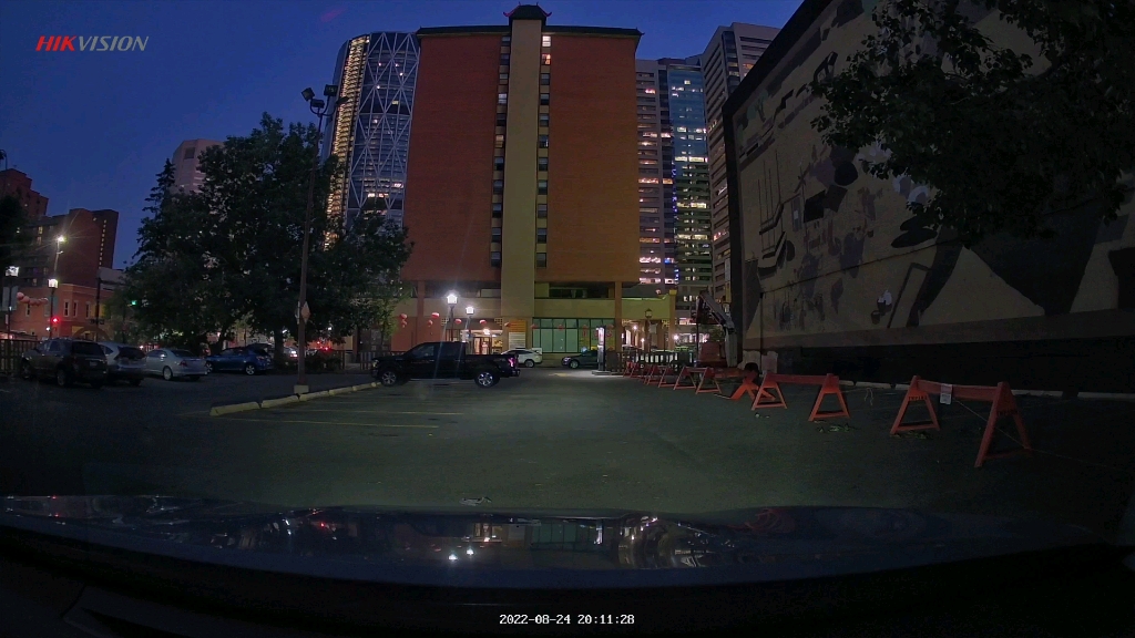 海康威视行车记录仪C6Pro 1440p 30fps 夜间暗光真实效果