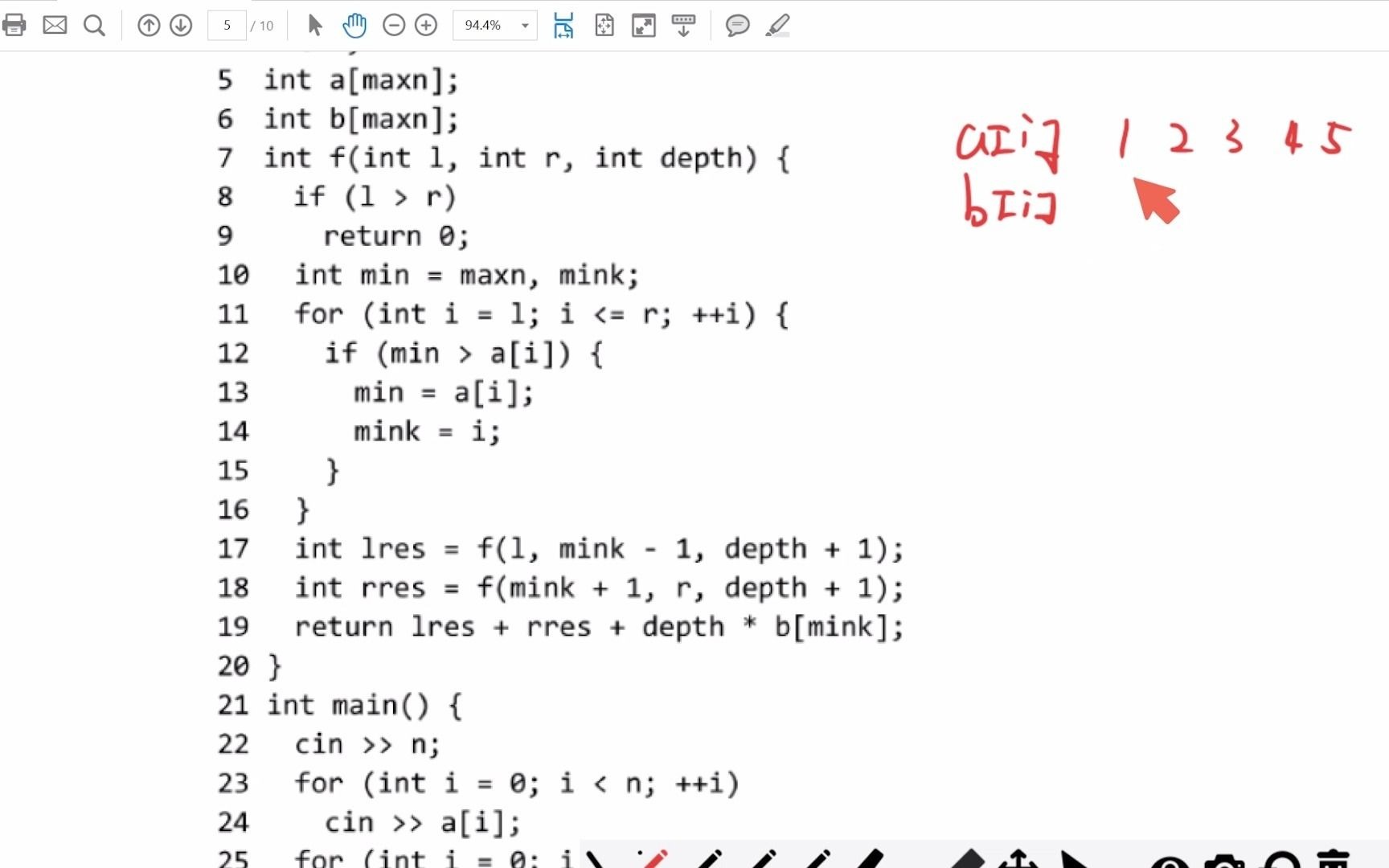 2019CSP入门组阅读程序3