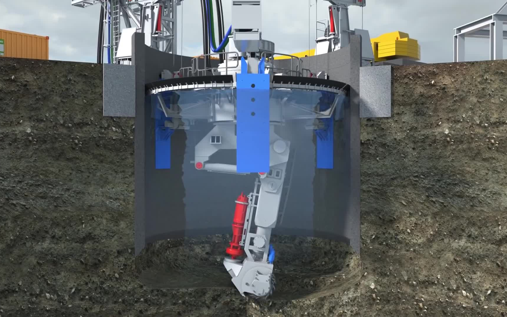 【涨知识】深井挖掘--立式凿井机(VSM)工作过程原理动画演示【附...