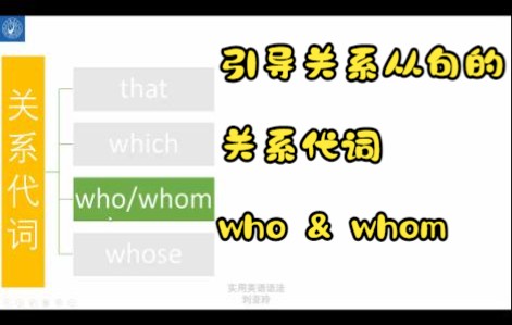 英语语法四十三—引导关系从句(定语从句)的关系代词(3):who 和whom