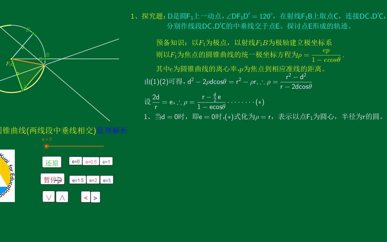 第二定义法作圆锥曲线(两线段中垂线相交)原理解析