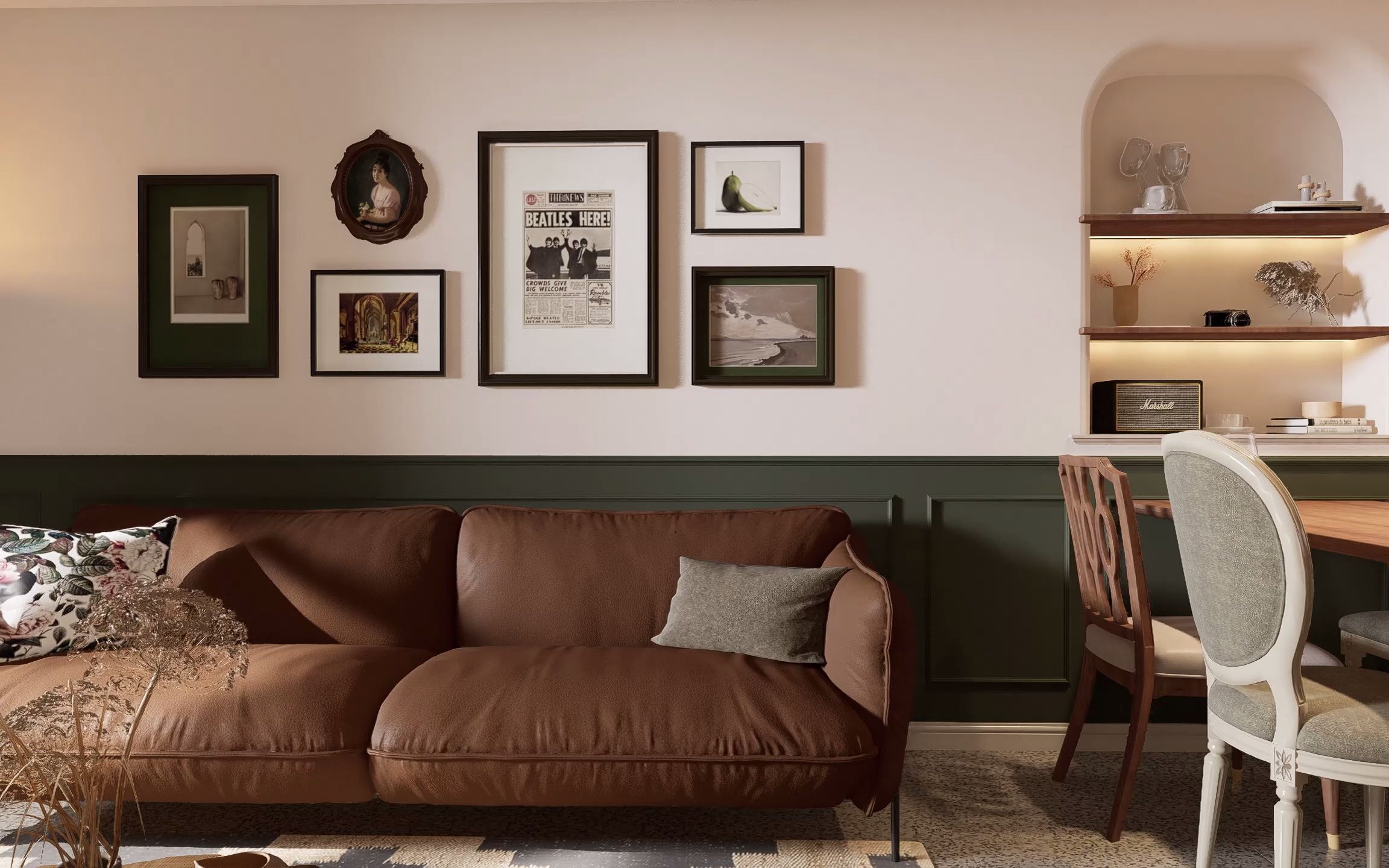 SU2020建模+D5渲染器 古典法式室内设计 刚开始用这一套工作流做...