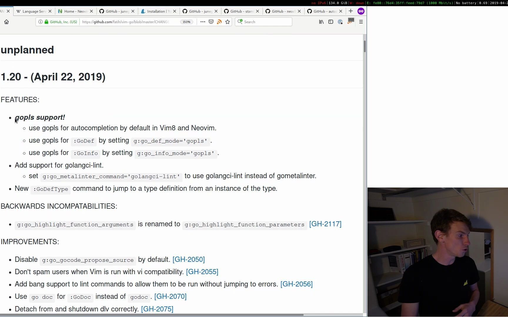 [youtube]vim develop golang with vim-go