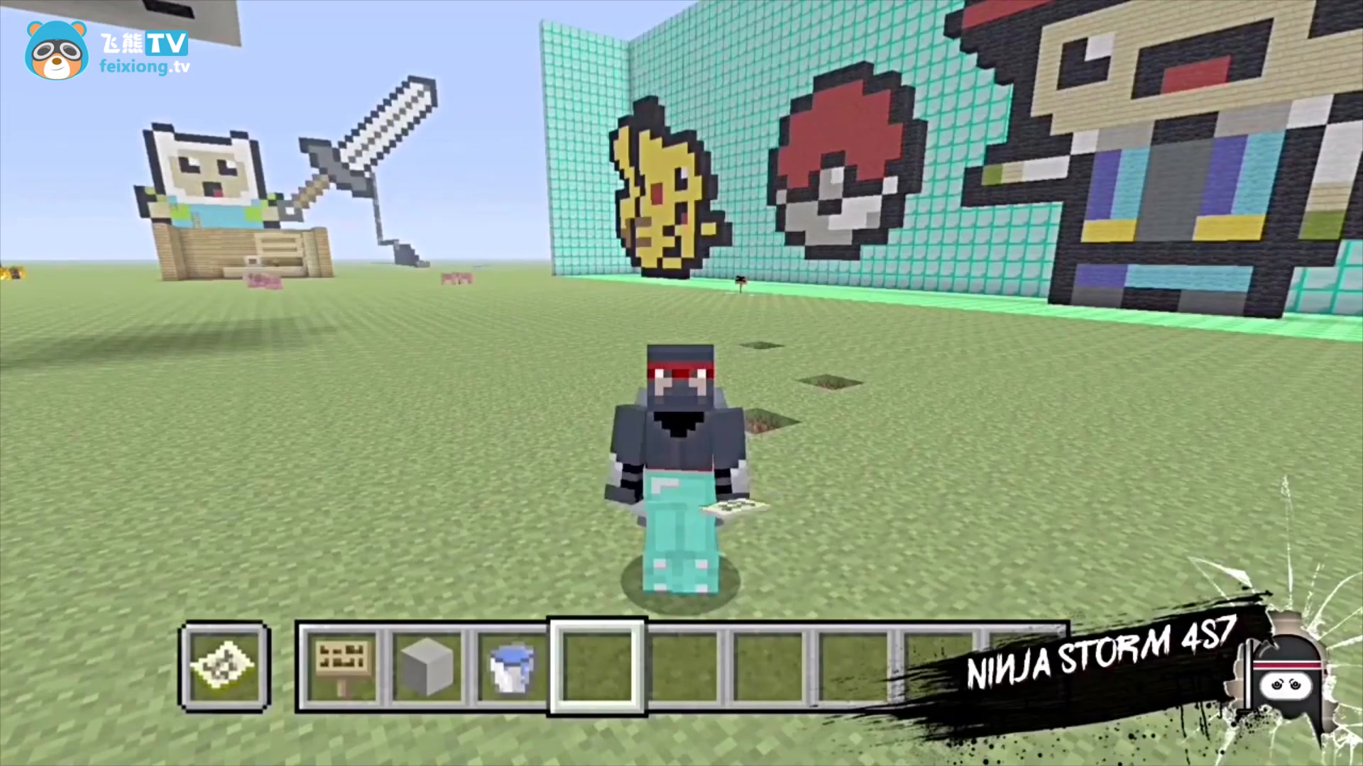 MC教程:不用红石制作一个自动扶梯