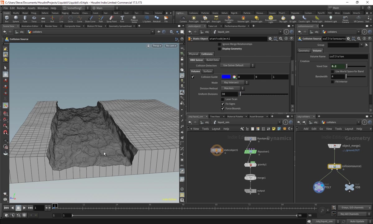 Houdini教程-快速的河流制作流体特效教程Houdini Liquids II