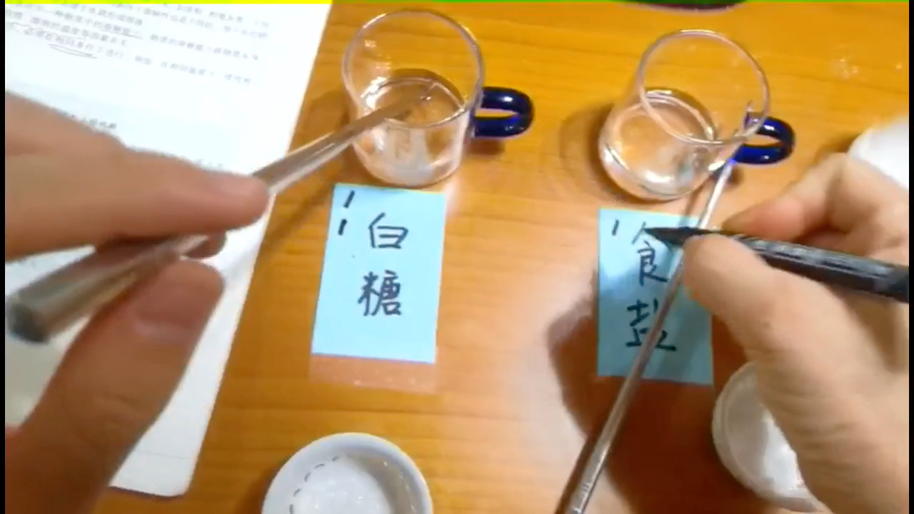 白糖、食盐和淀粉溶解性大小的比较(家庭实验)