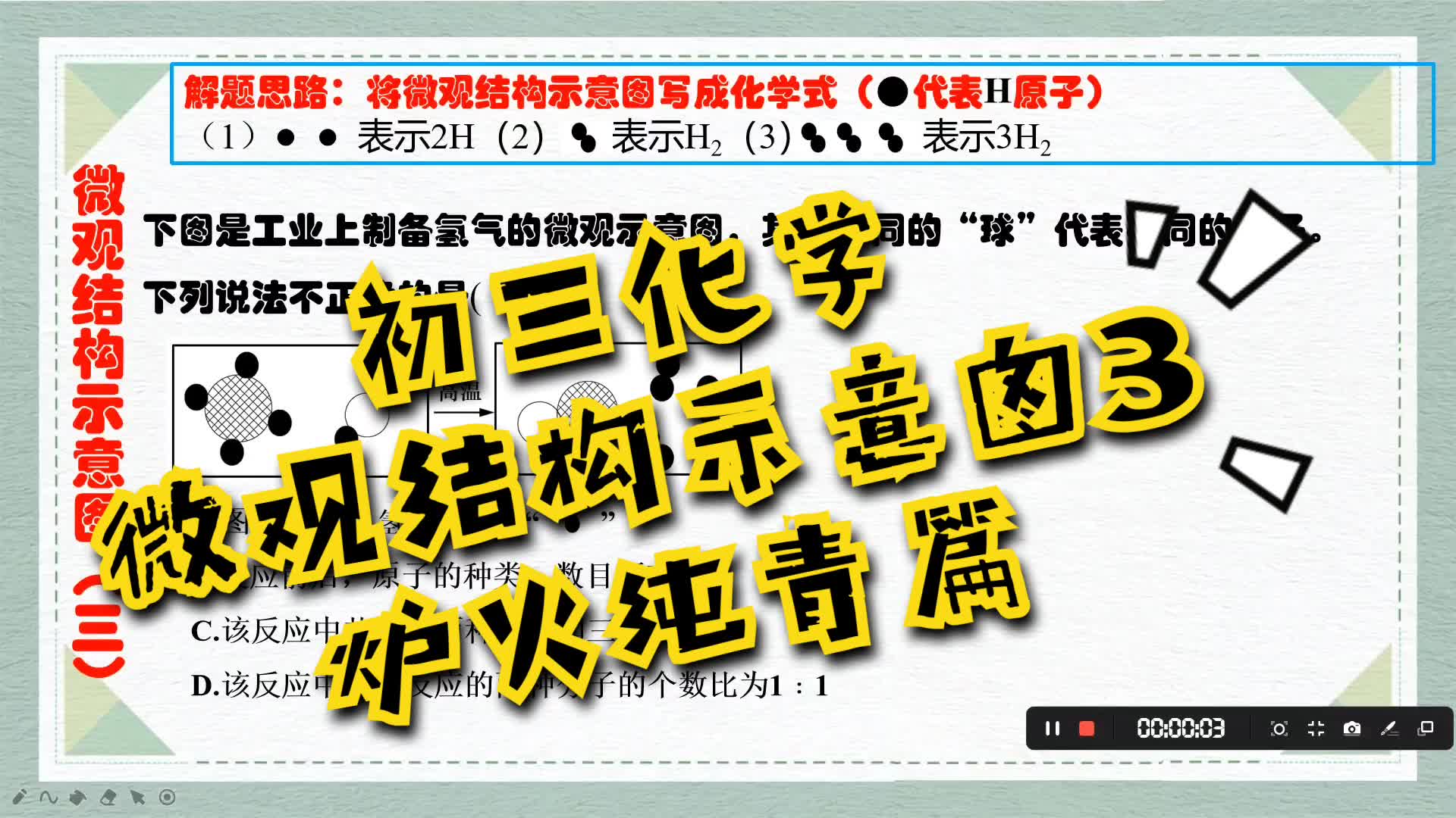 初三化学微观结构示意图,难度加深,考试必出题型