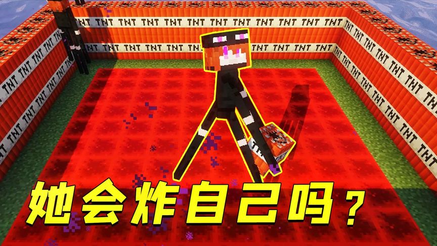 我的世界：末影娘会和末影人一样，搬起TNT炸自己吗？