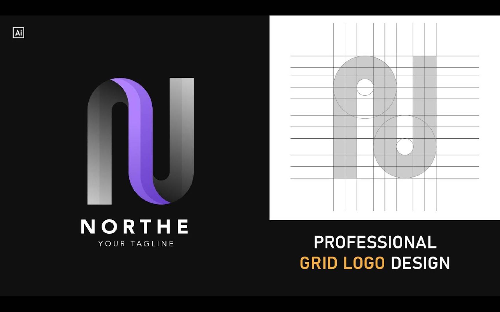 Adobe Illustrator教程:N字母标志Logo的设计过程