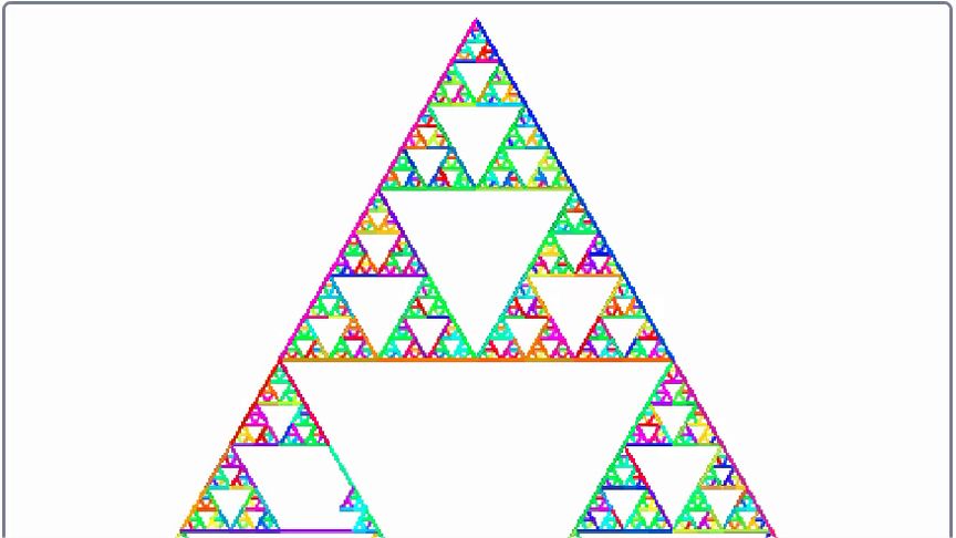 分形图-谢尔宾斯基三角形-彩色