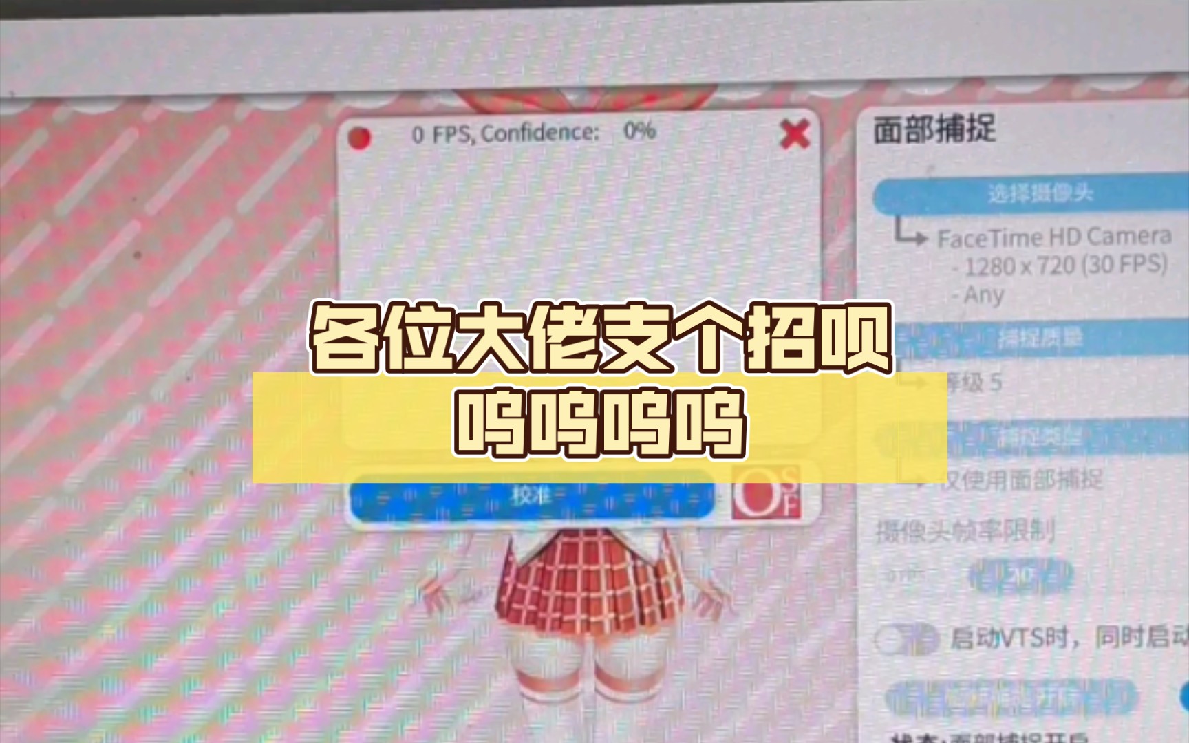 求助,vts不能面捕怎么办?各位大佬支个招呗呜呜呜呜【vtube studio】