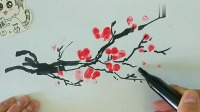 手指简笔画,用手指画好看又简单的梅花!