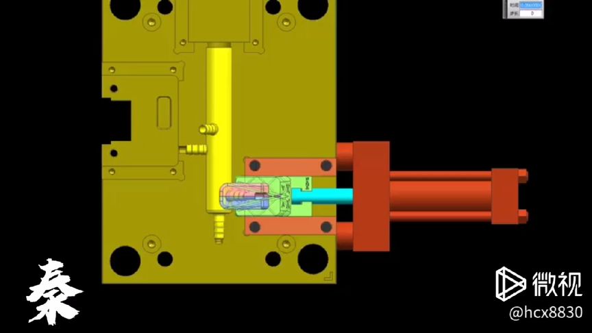 模具结构之油缸抽芯+行位带行位