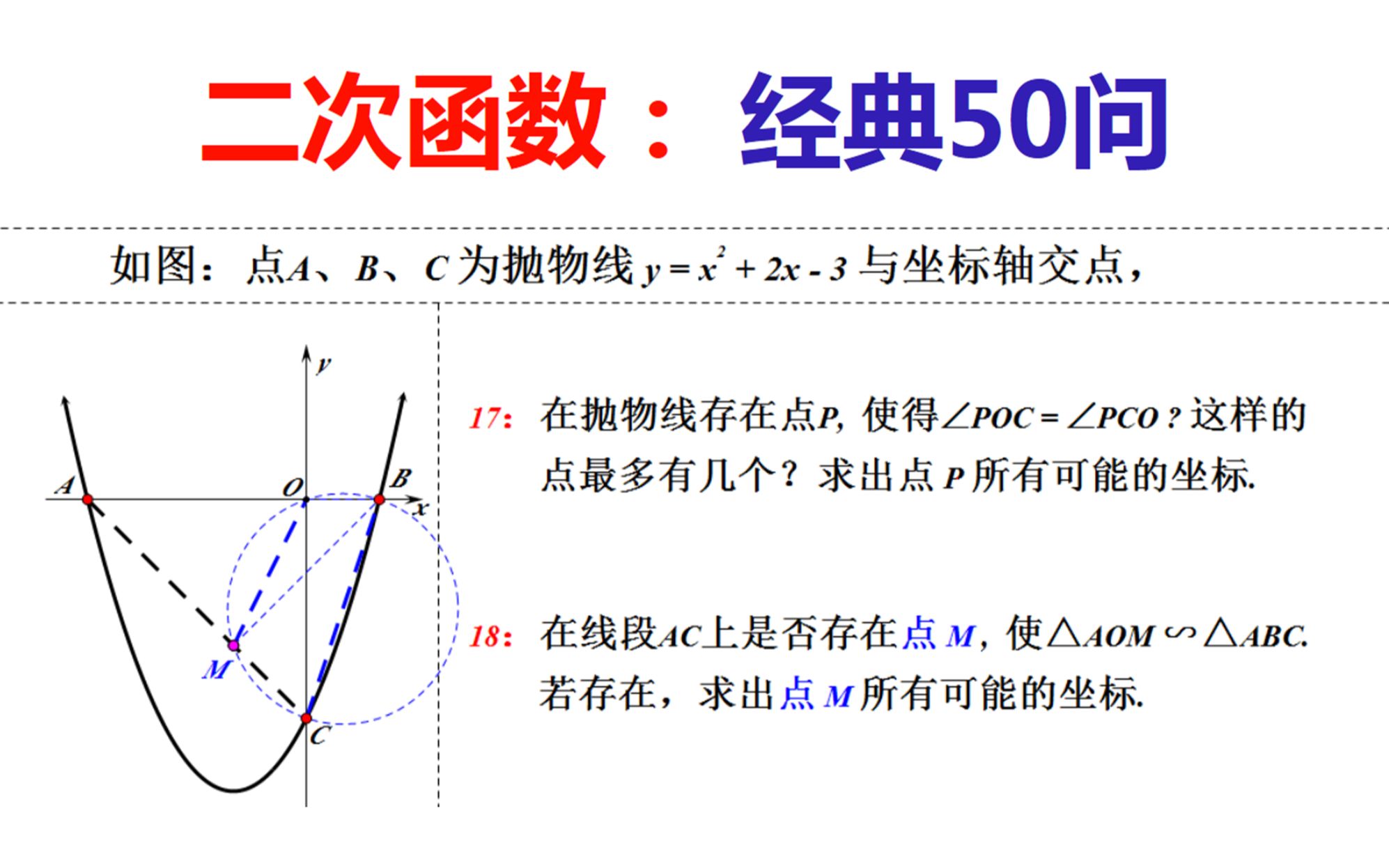二次函数:一道题经典50问,四点共圆判定定理的应用