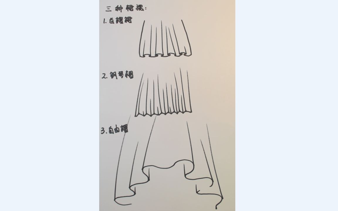 2分钟教会你服装手绘,简单实用的3种摆裙技巧,手残党福利!