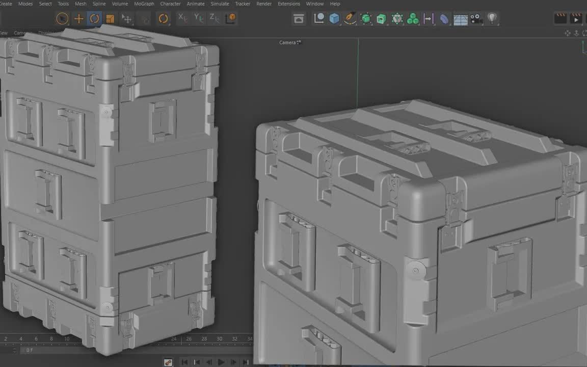C4D S24 布尔变形工具 HardRack盒子建模教程