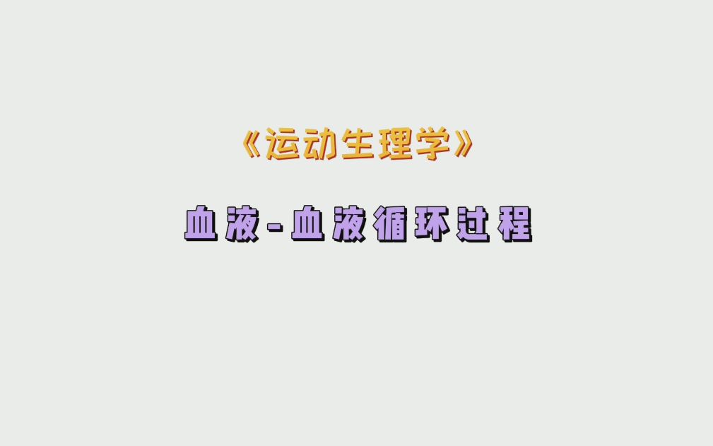 王老师生理学课堂——血液循环过程