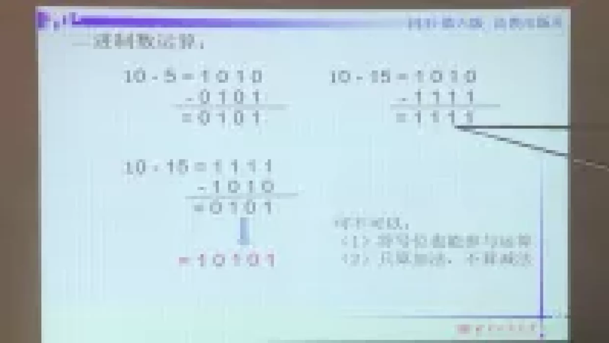 第1-5讲 二进制运算规则(含实例)及原反补码