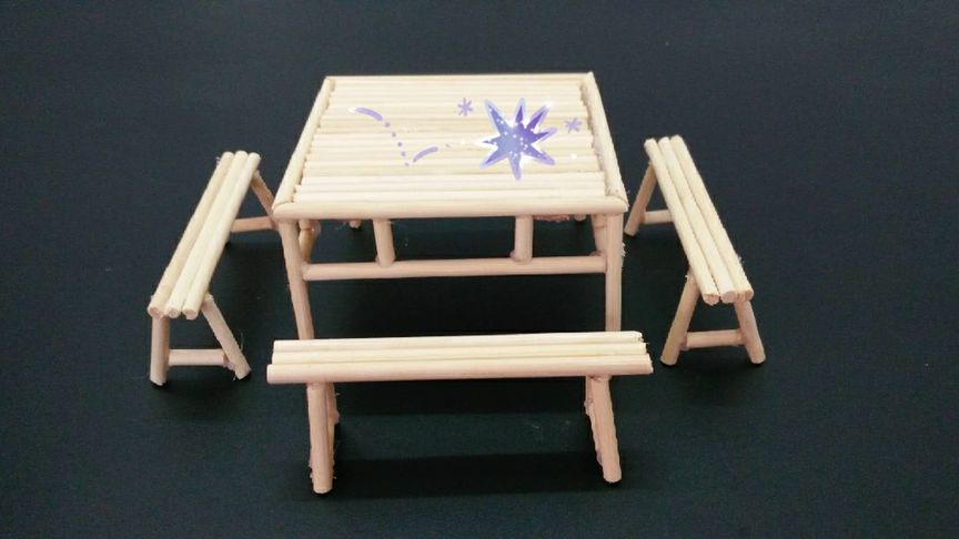 一次性筷子教你变废为宝,手工DIY迷你餐桌椅子,简单漂亮不花钱