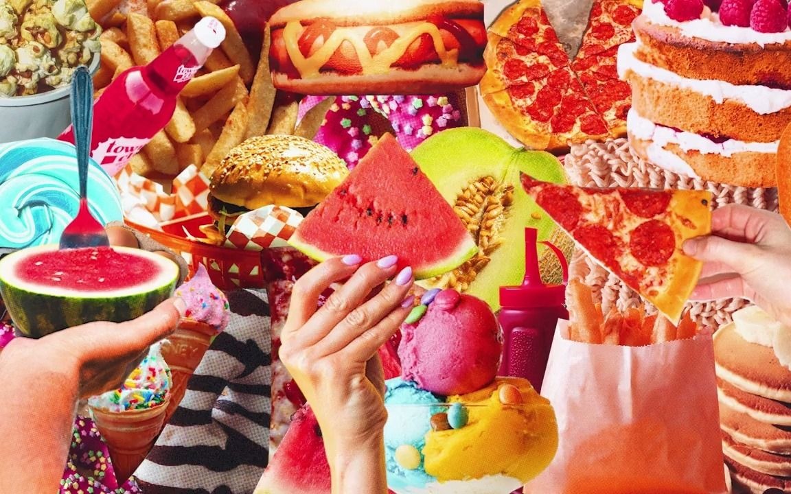 十个拼贴食物过渡AE模板