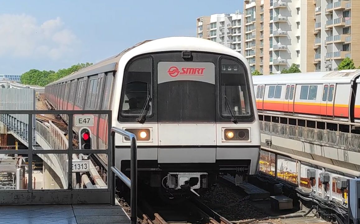 【樟宜机场支线】SMRT 川崎 C151- 109/110 驶入丹那美拉 (东芝永磁...