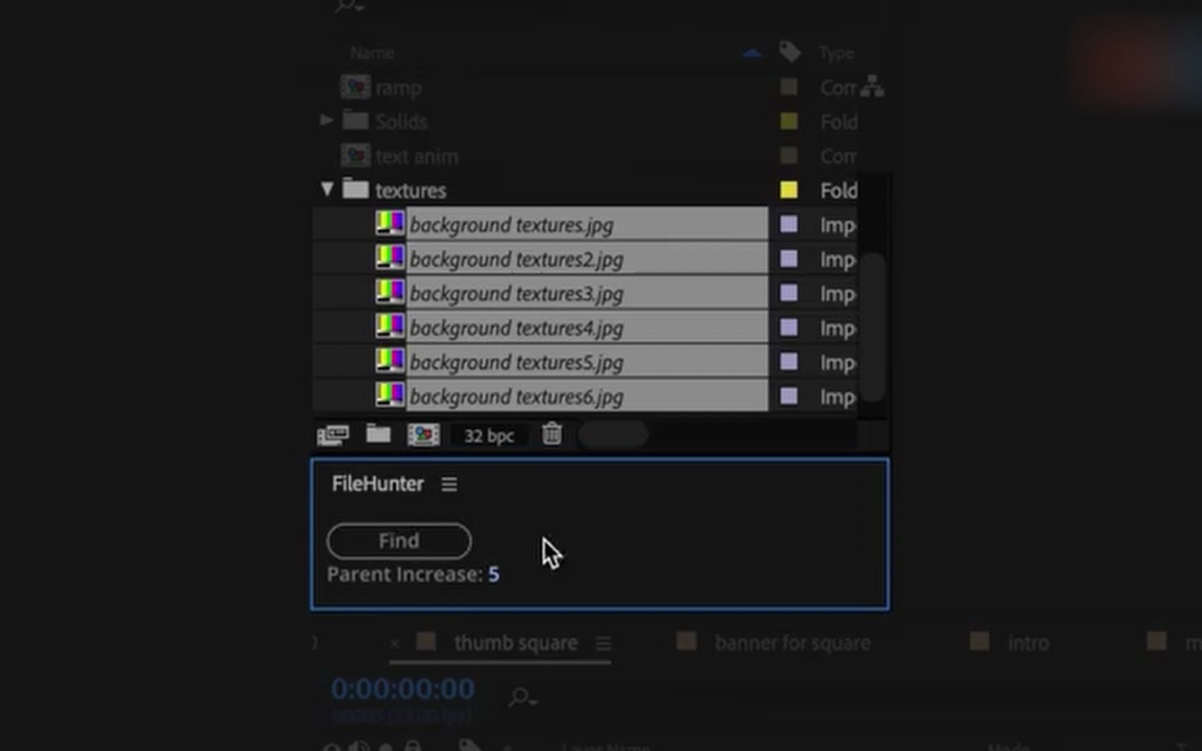 AE工程模板素材丢失文件快速查找自动链接AE脚本 File Hunter v1.0.9