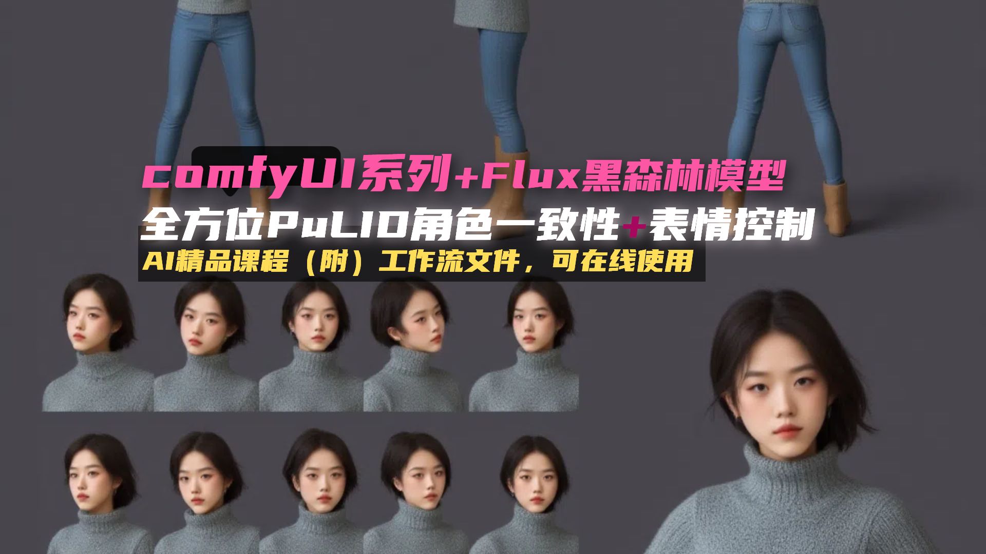 AI绘画之全方位角色一致性控制--姿态+表情+换脸!一套工作流全搞定!