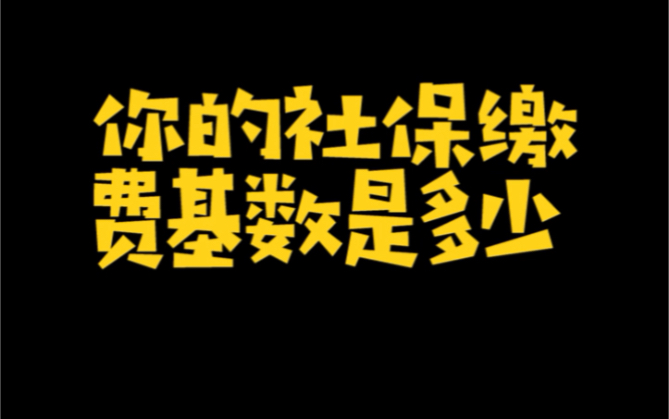 你的社保缴费基数是多少?
