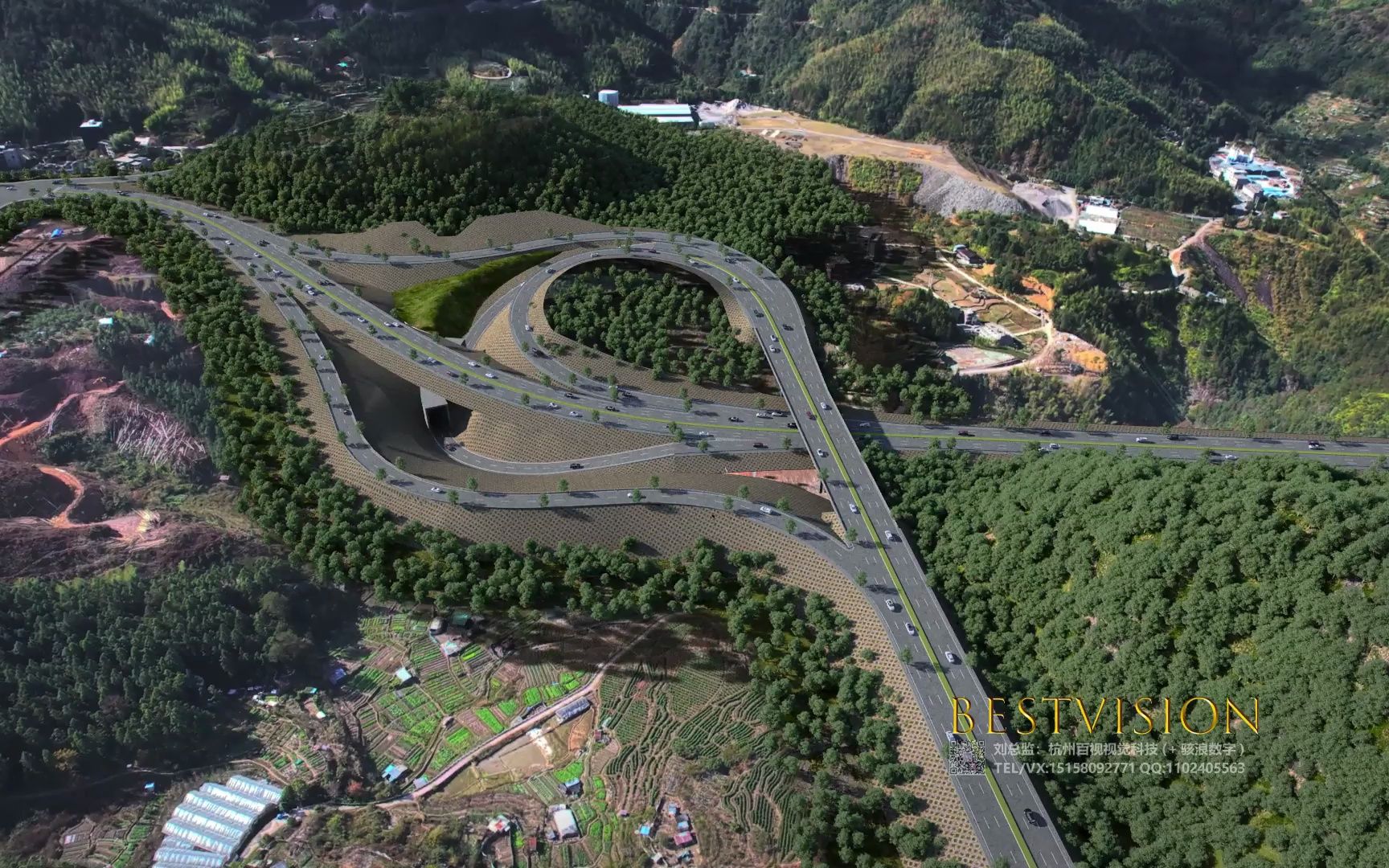 互通道路航拍合成动画-航拍合成动画-浙江数智交院有限公司