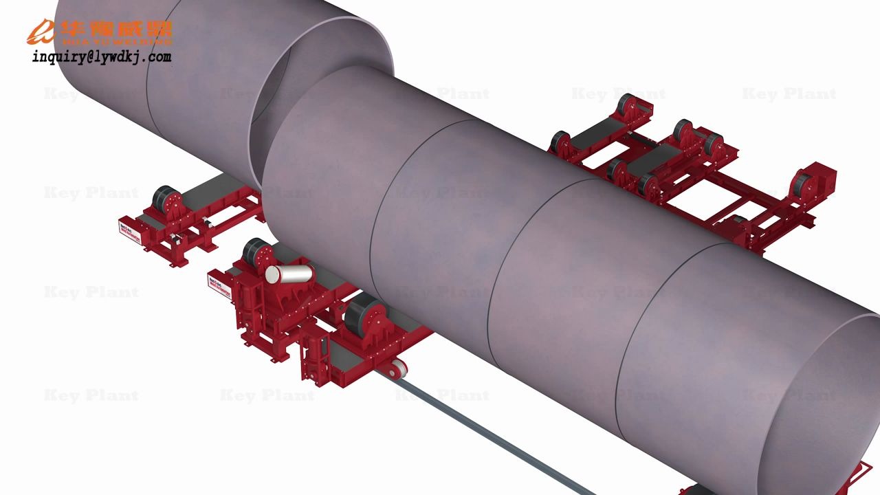 组对延长焊接液压滚轮架配电动行走滚轮架风电塔筒生产工位