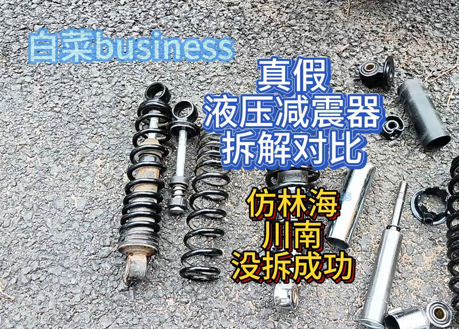 电动自行车,摩托车真假液压减震拆解对比,林海的完全拆解,川南拆解...