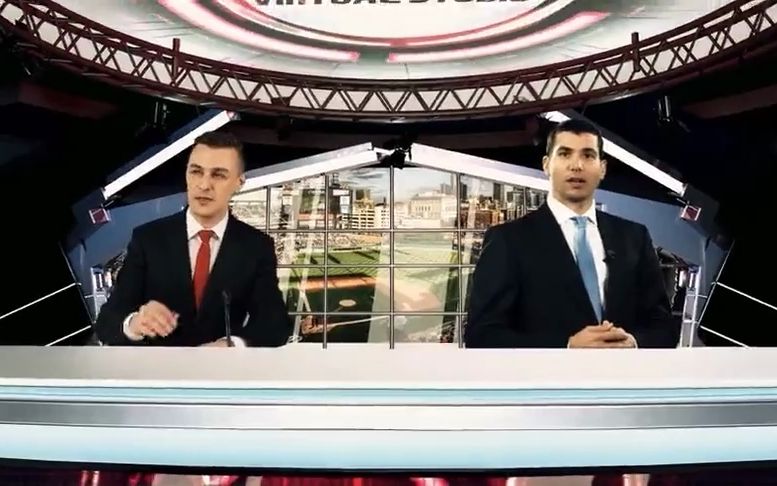 AE模板-多屏幕背景篮球体育新闻播报员虚拟演播室模板