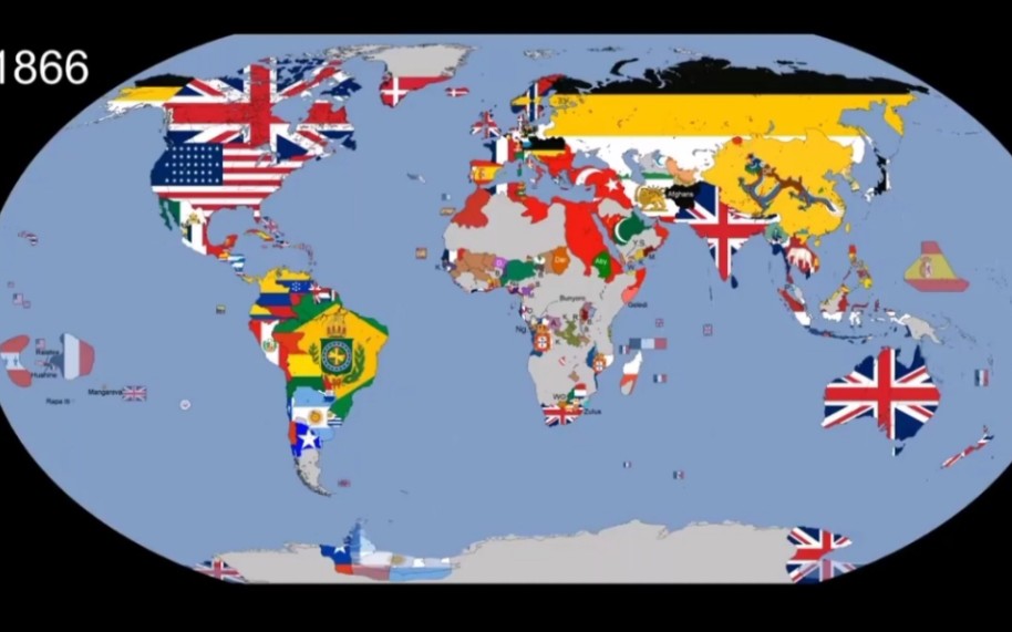 【历史地图】世界:国旗时间表:1019-1910