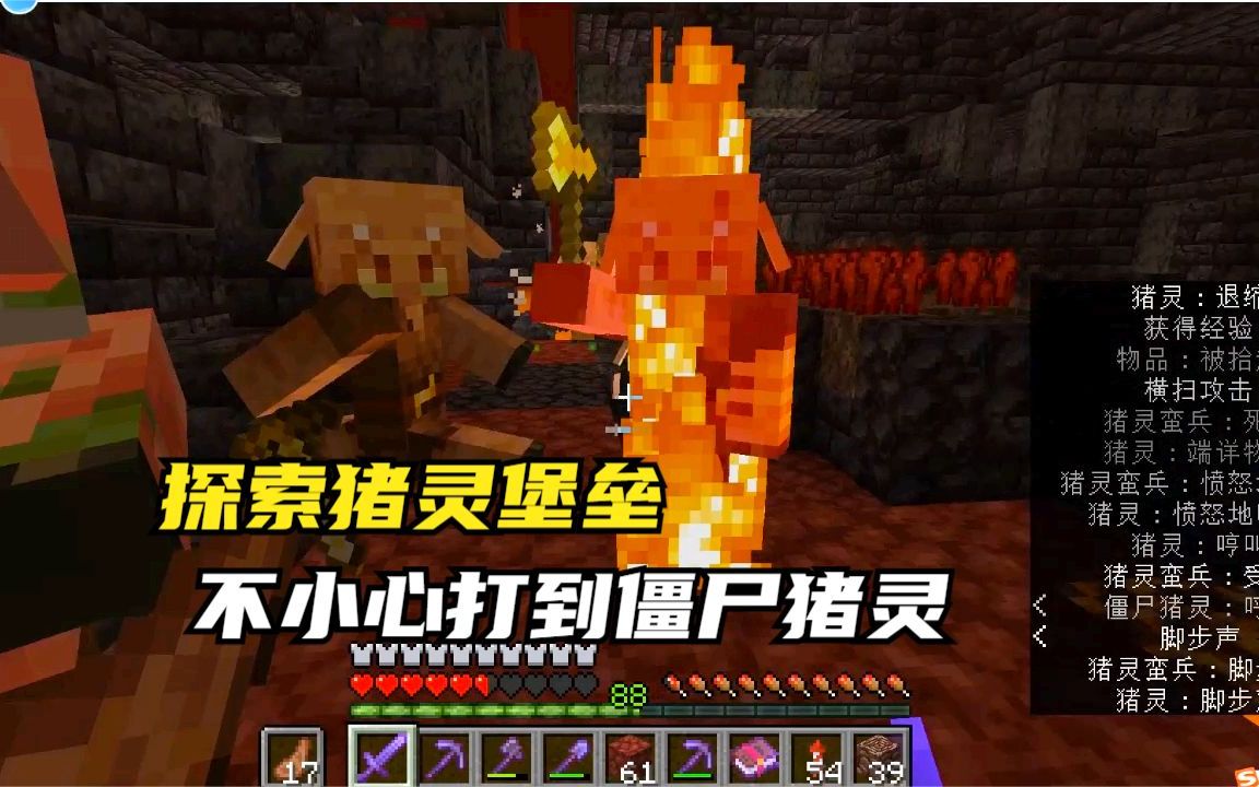 1.18我的世界896:探索猪灵堡垒,不小心打到僵尸猪灵