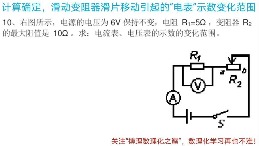 滑动变阻器移动,引起的“电表”示数变化,怎么计算其变化范围