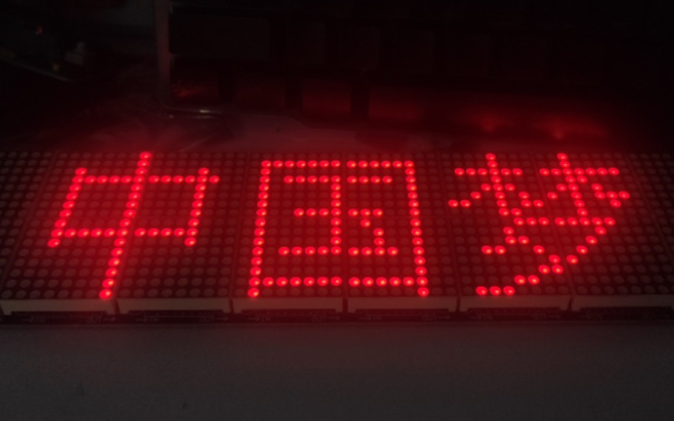 STM32单片机 MAX7219驱动LED点阵屏64*48像素分辨率,支持手机...