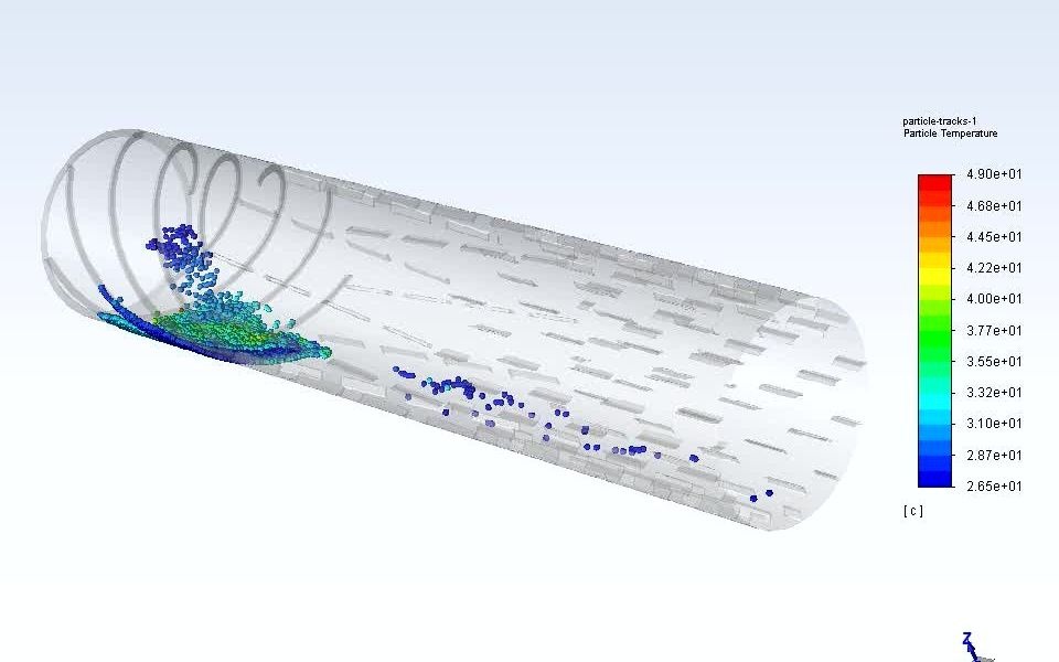 Ansys Fluent中的DEM模型+旋转网格+流固耦合 模拟回转窑颗粒运动3