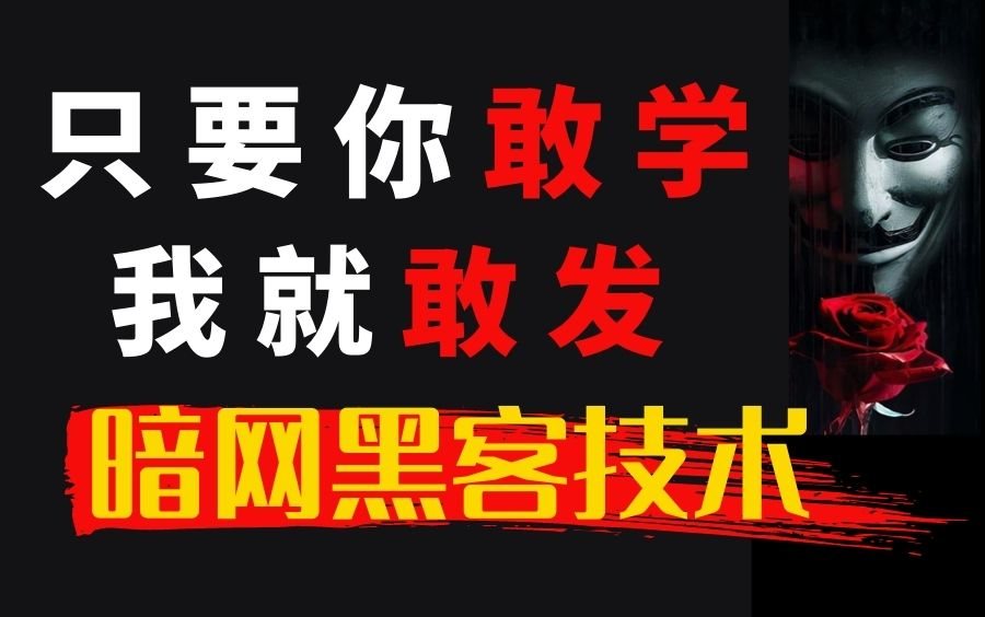 ...全套300集暗网黑客教程,入门到入狱!网络安全/渗透测试/信息安全/we...