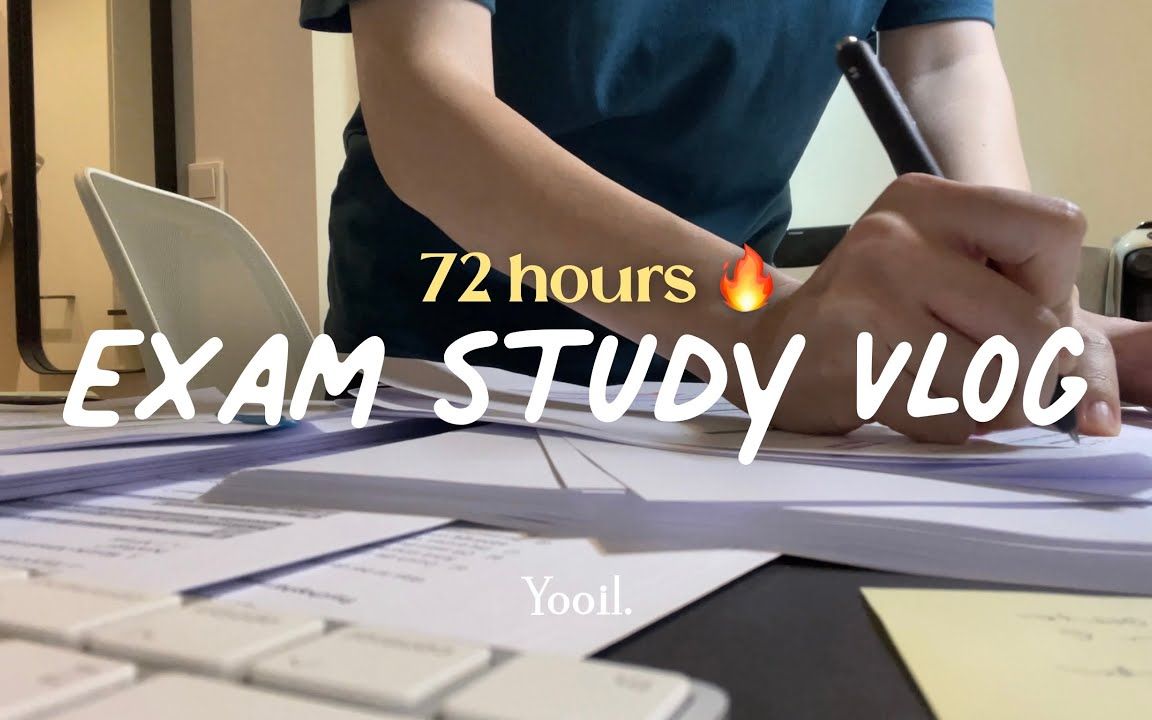 【韩女学习Vlog | yooil】德国心理学研究生72h备考实录|学到考前凌晨...