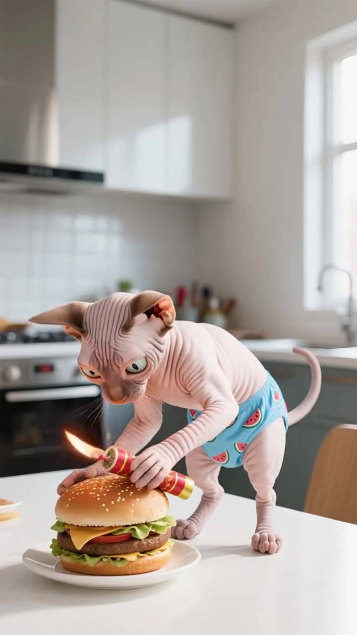 动漫:猫妈剃小猫毛发制作包包