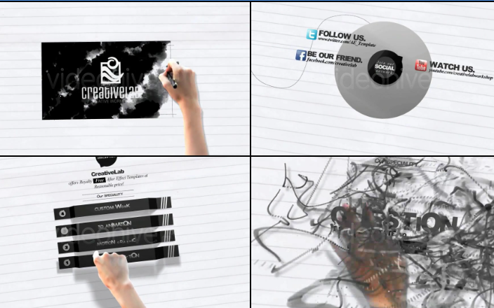 AE模板-手势操作触摸屏显示创意企业公司商务团队人物介绍产品介绍...