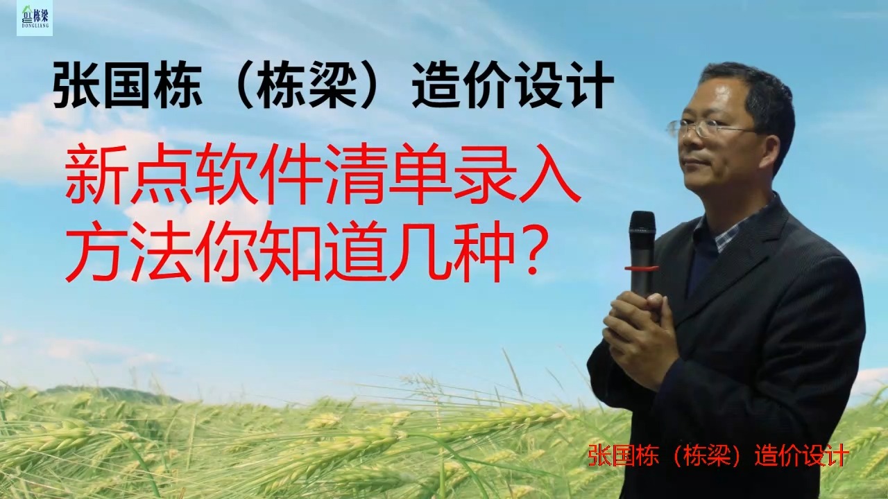 张国栋(栋梁)造价设计:新点软件清单录入方法你知道几种?