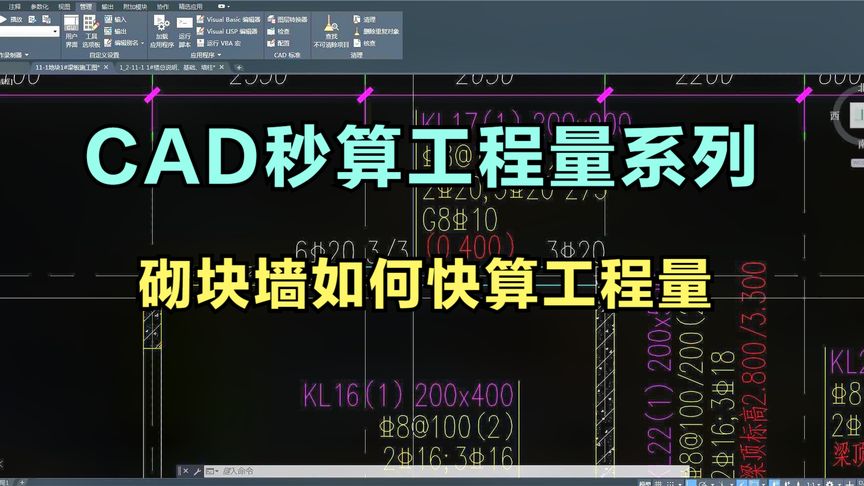 CAD如何快速对砌体计算