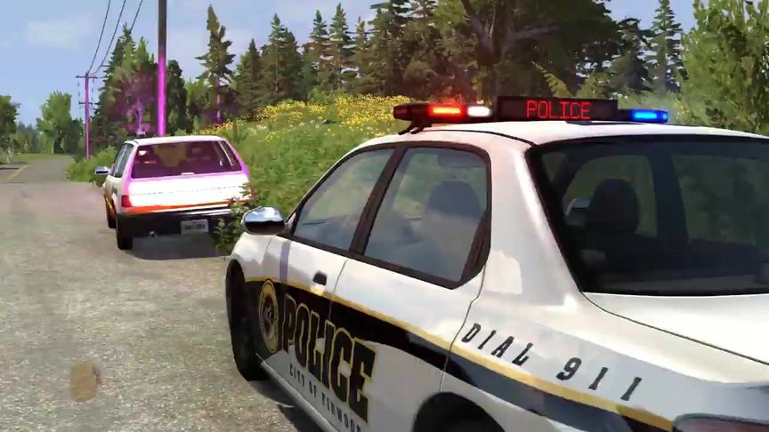 BeamNG:模拟汽车路口鬼探头式车祸事故,画面太惨烈