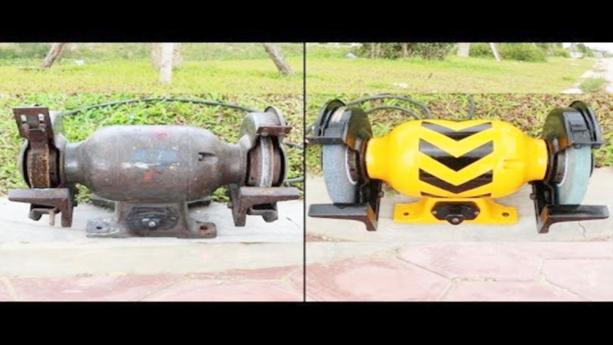 旧物翻新 旧砂轮机是否还能起死回生?就看大神是怎么操作了