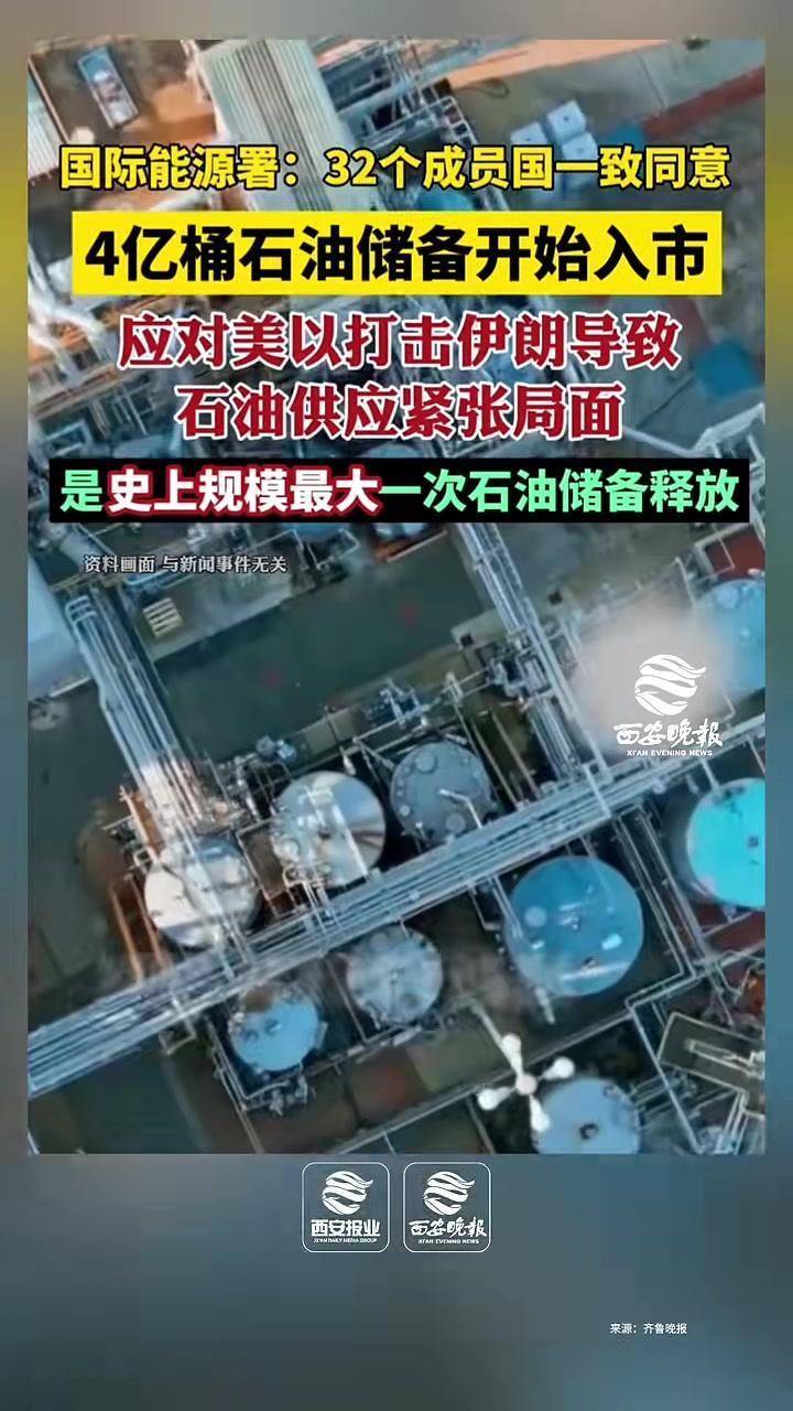 国际能源署:32个成员国一致同意4亿桶石油储备开始入市,应对美以打击...