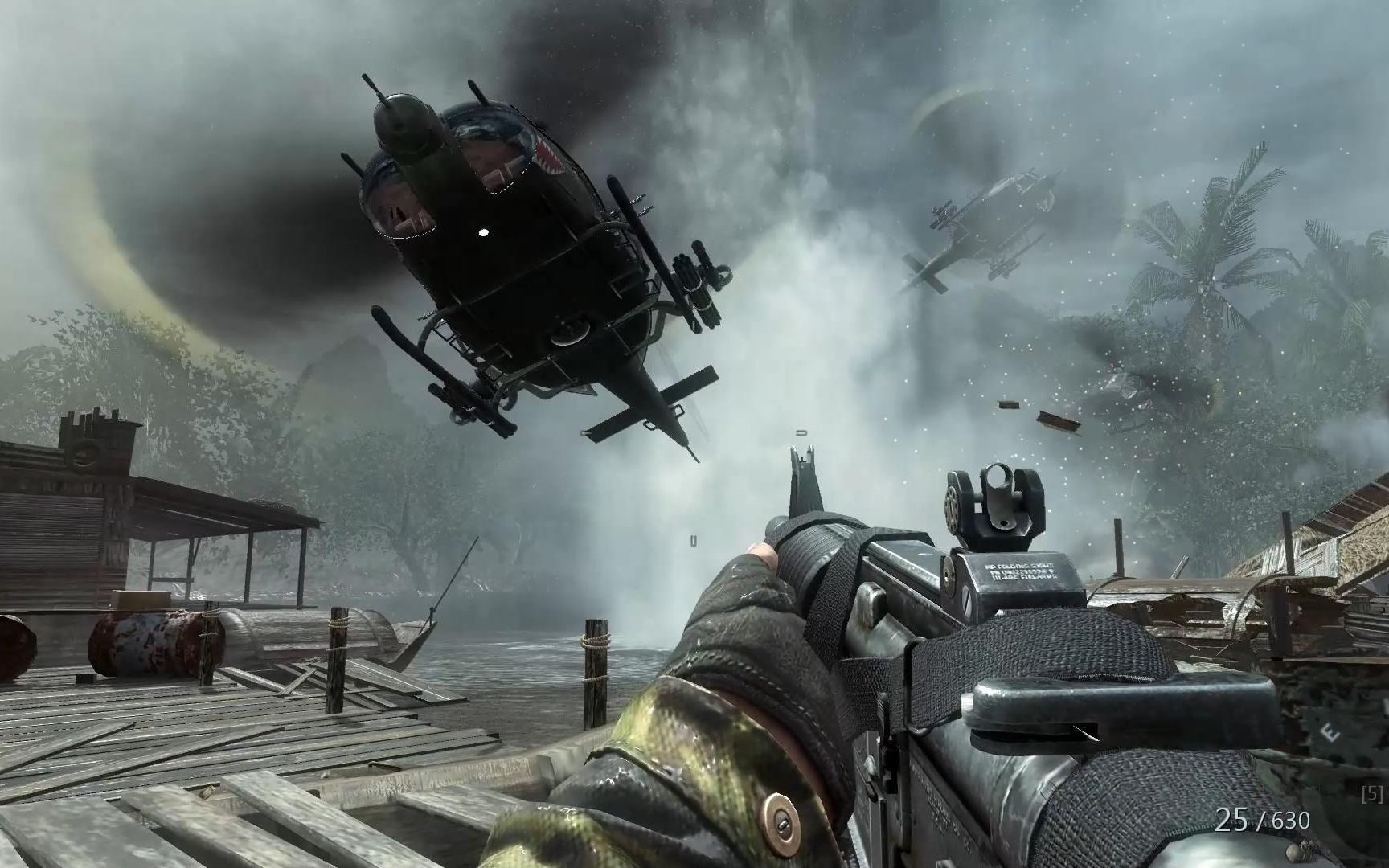 使命召唤里难忘的经典关卡!偷袭越南水乡,使用M202火箭筒炸毁越共...