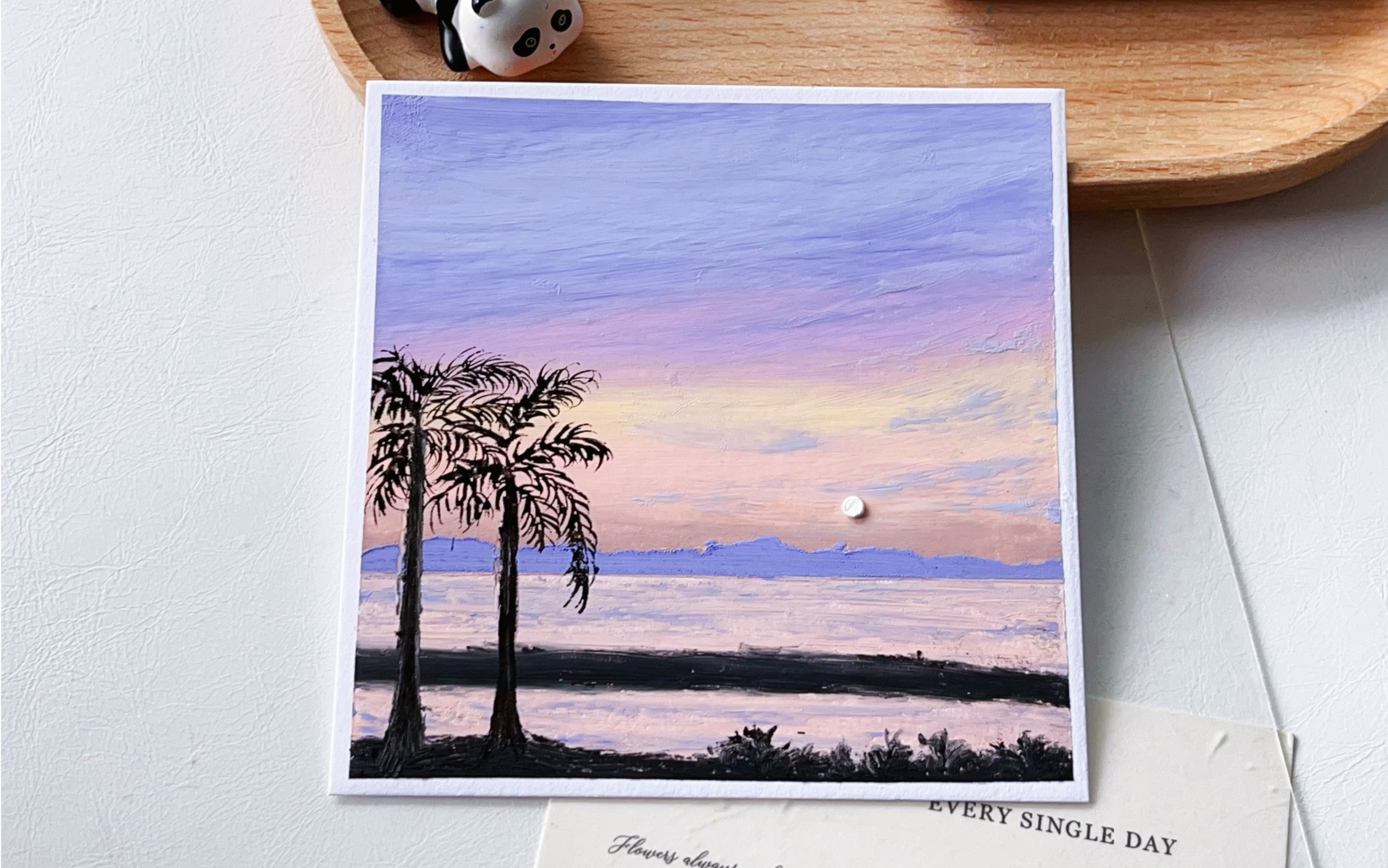 油画棒|日落 夕阳永远画不完的浪漫|马卡龙色系和黑色