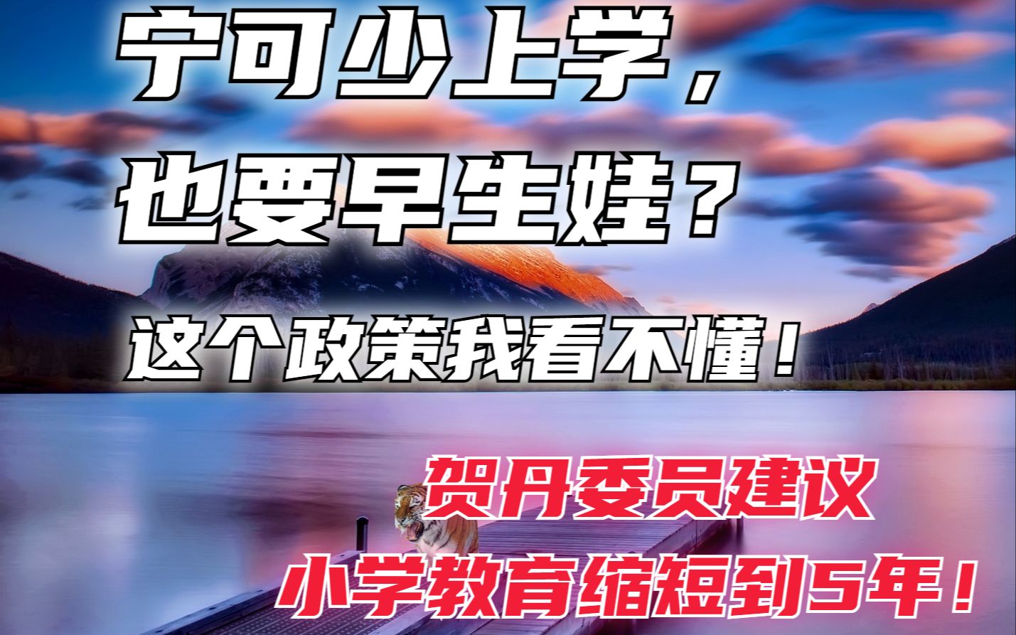 少上学,早生娃,这个提议看不懂!贺丹委员建议小学学制减少为5年,那...
